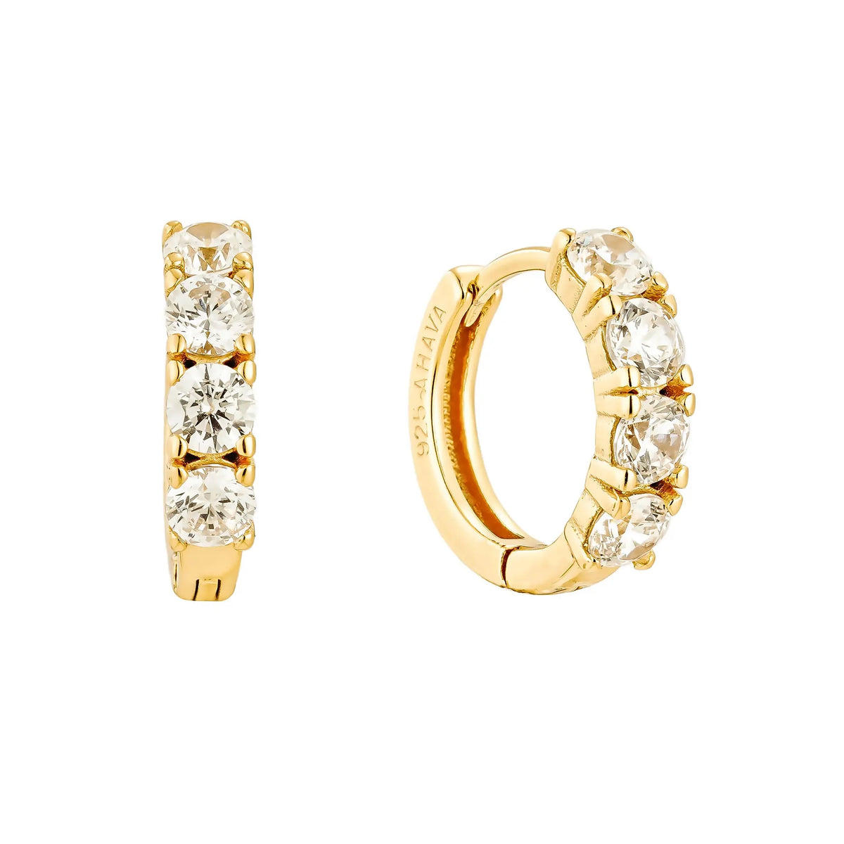 Adel Crystal Hoop Earrings - Ahava J