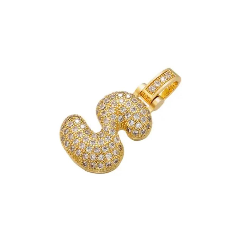 Bubble Initial Necklace - Rope Chain - Ahava J