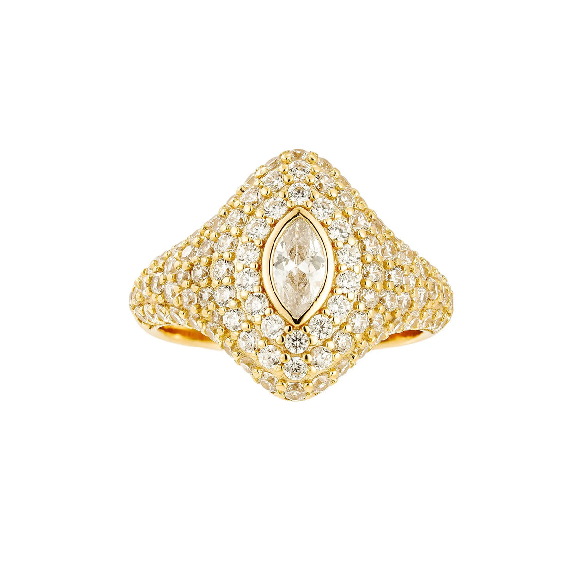 Crystal Pave Rhombus Pinky Ring - Ahava J