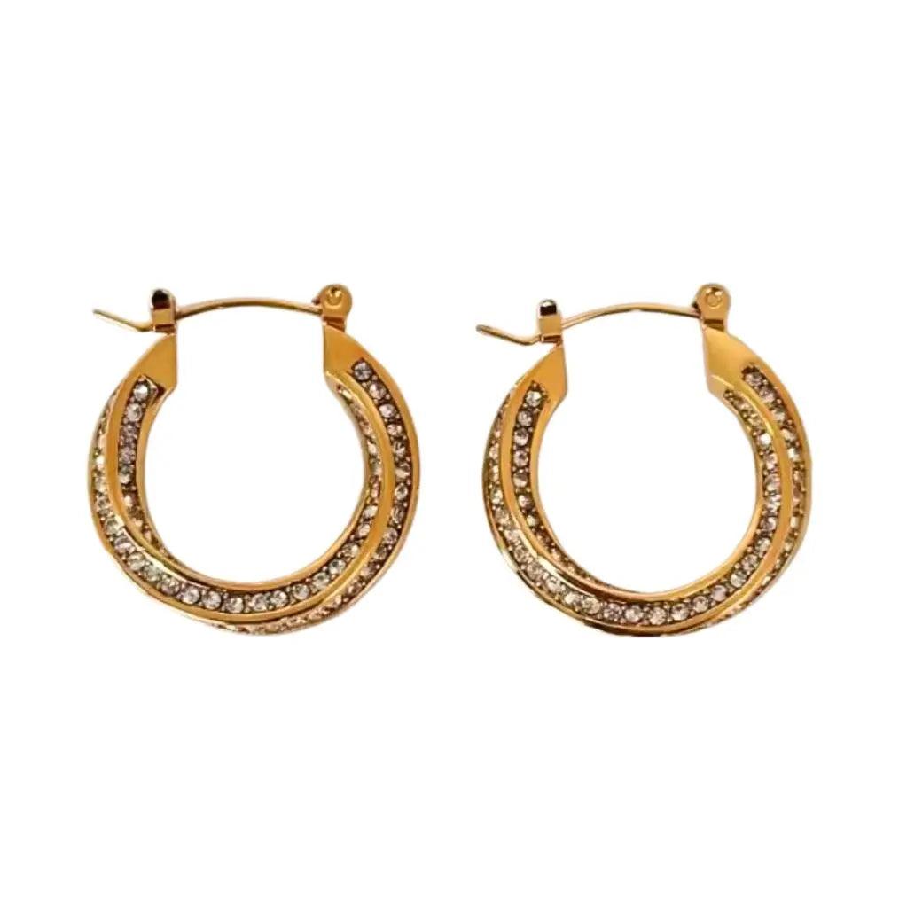 Midas Crystal Hoop Earrings - Ahava J